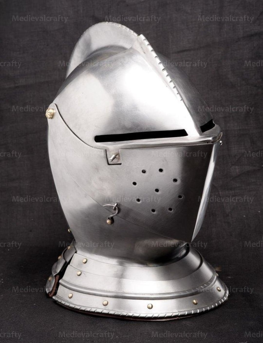 18 Gauge Steel Medieval Armet Closed Helmet Medieval German Helmet ...