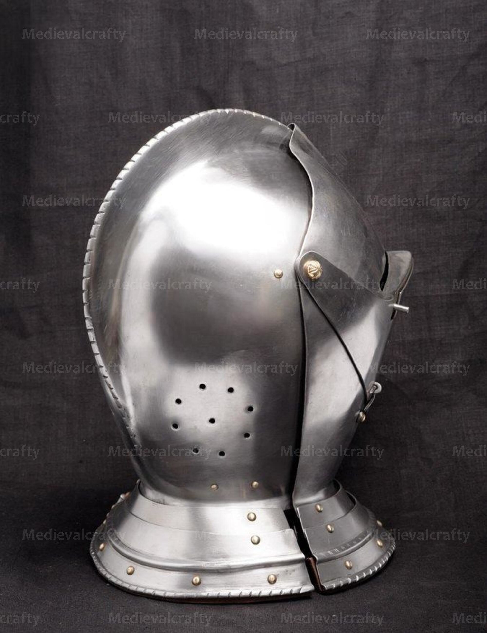 18 Gauge Steel Medieval Armet Closed Helmet Medieval German Helmet ...