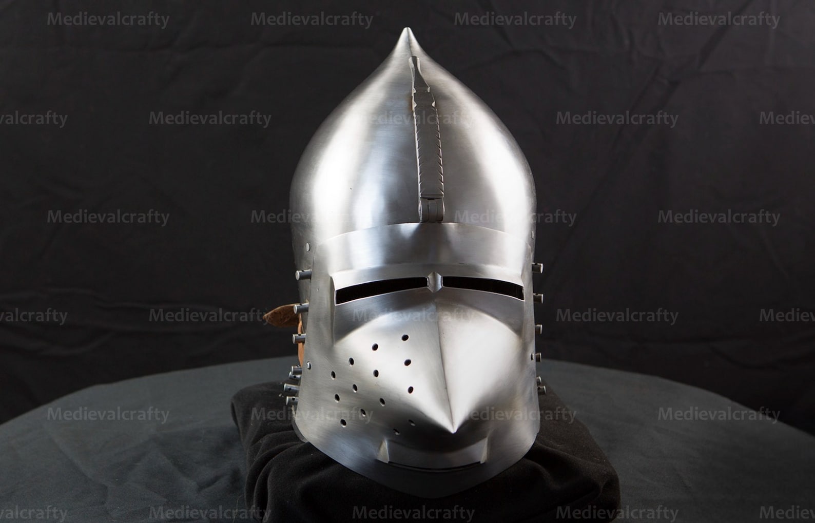 18 Gauge Medieval Onion Top Bascinet Helmet Medieval Klappvisor Helmet Medieval Houndskull Heavy ...