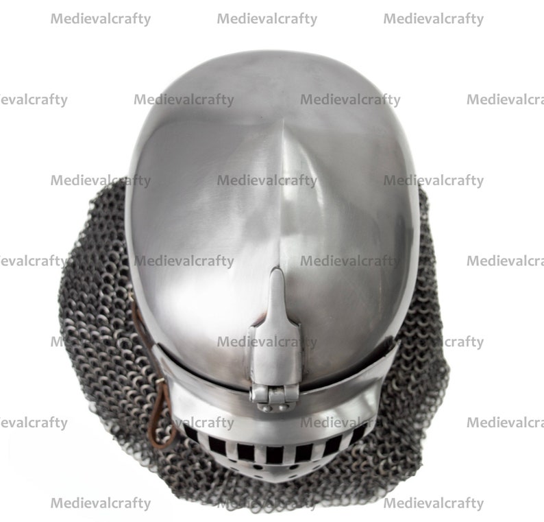 16 Gauge Medieval Bacinet Klappvisor Helmet Medieval Viking - Etsy