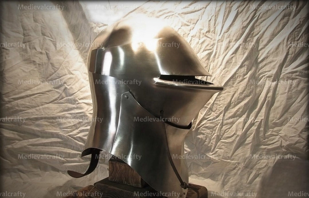 18 Gauge Medieval Bascinet Jousting Helmet Medieval Knight Helmet ...