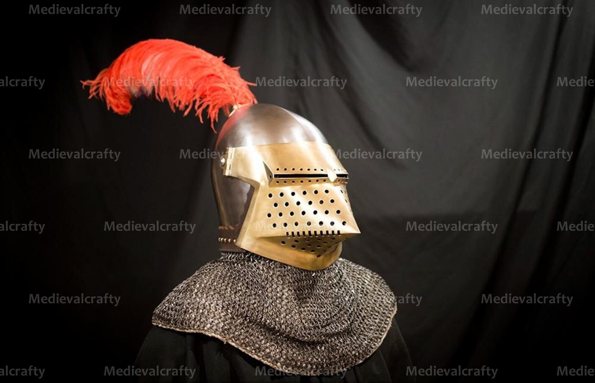 16 Guage Medieval Klappvisor Helmet Pig Face Helmet Medieval Bascinet ...