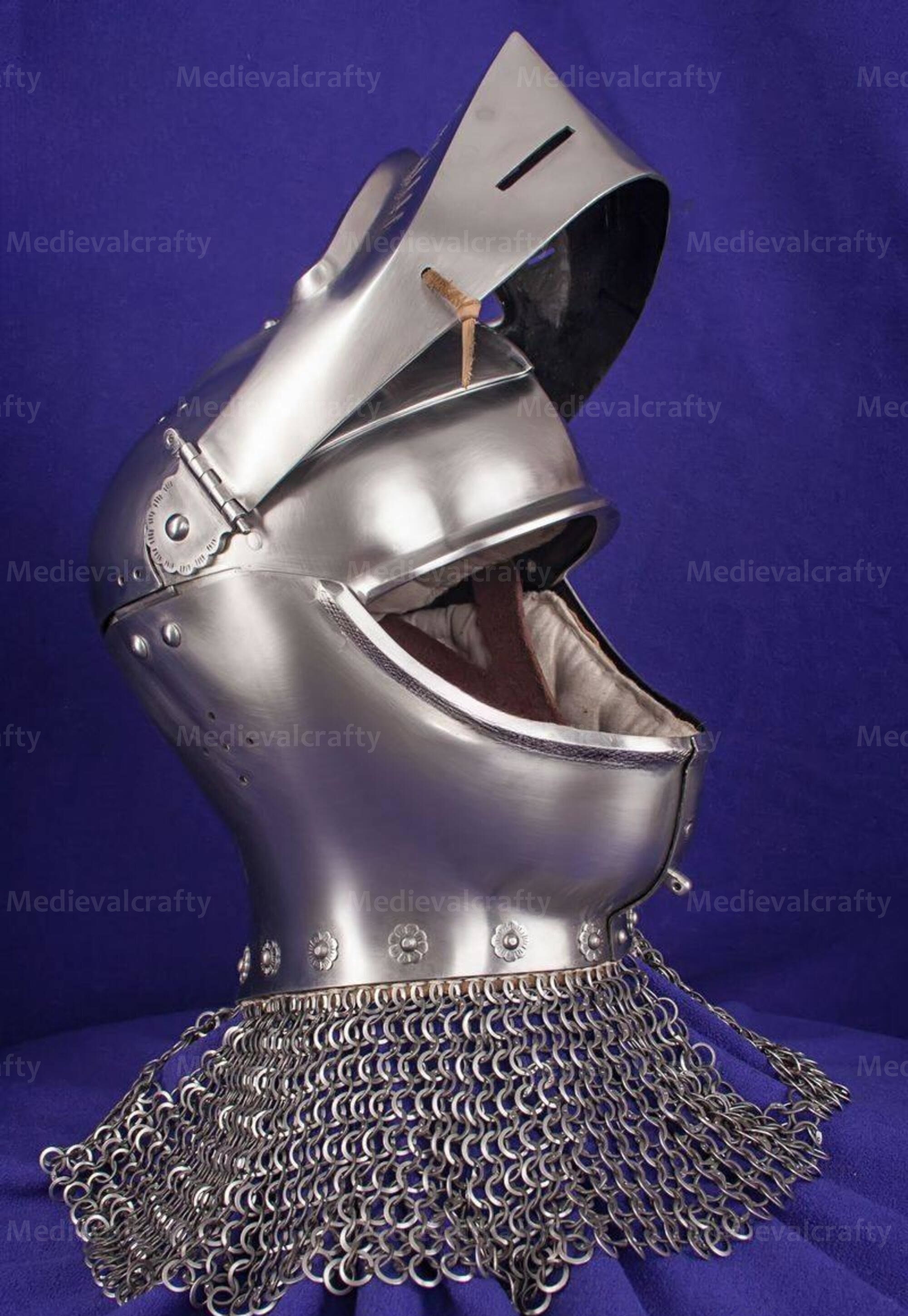 18GA Medieval Bascinet German Helmet Medieval German Salleta Helmet ...