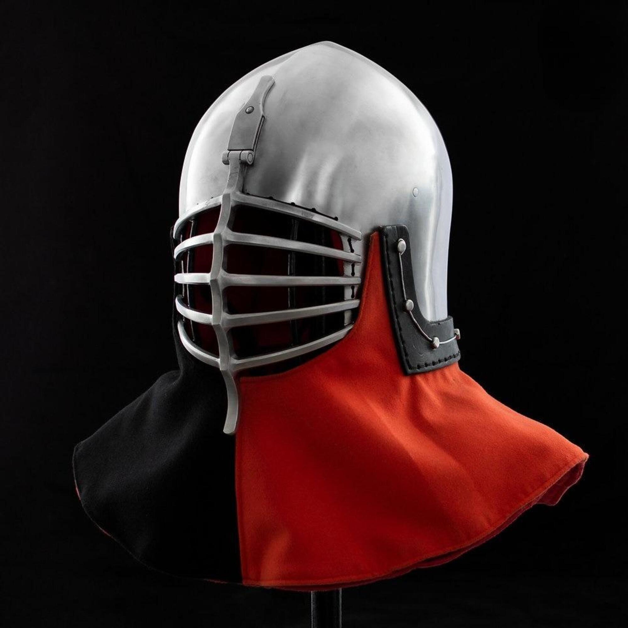 16 Gauge Medieval Wolf Ribs Helmet Medieval Bascinet Visor Helmet Medieval Grill Face Helmet ...