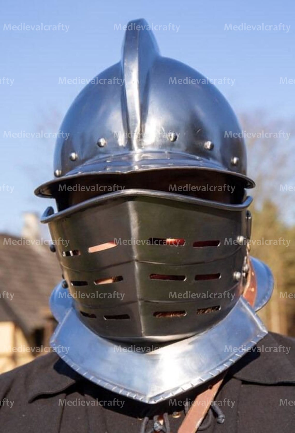 18 Gauge Medieval Burgonet Helmet Medieval Bascinet Helmet Medieval ...