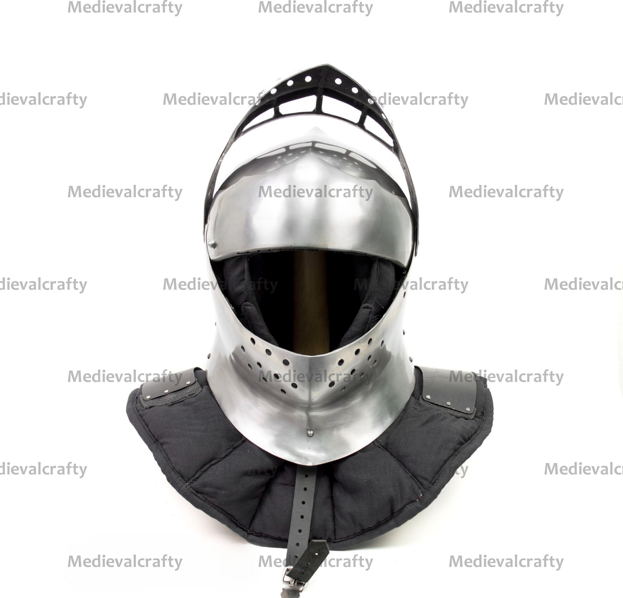 16 Gauge Medieval Functional Battle Combat Helmet Medieval Nurnberg Helmet Medieval Bacinet ...