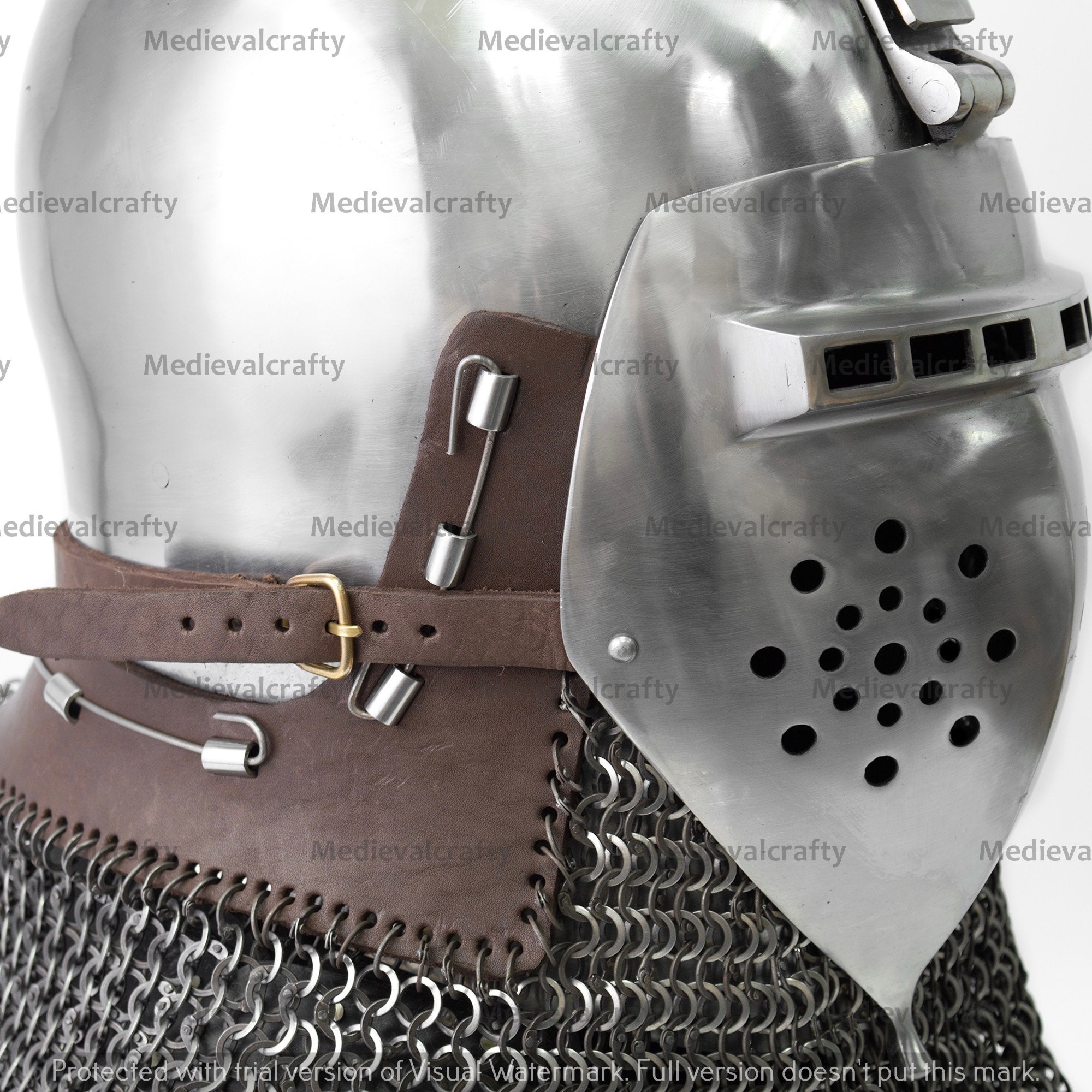 16 Gauge Medieval Nuremberg Helmet Medieval German Sallet Helmet ...