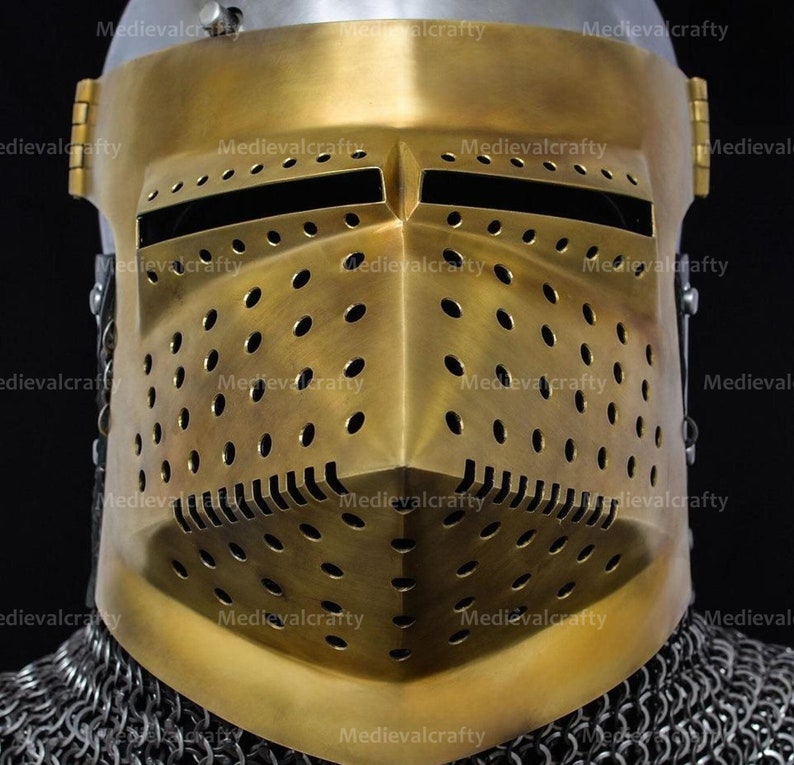 14 Gauge Medieval Klappvisor Helmet Medieval Hunsgugel Marigny Helmet ...