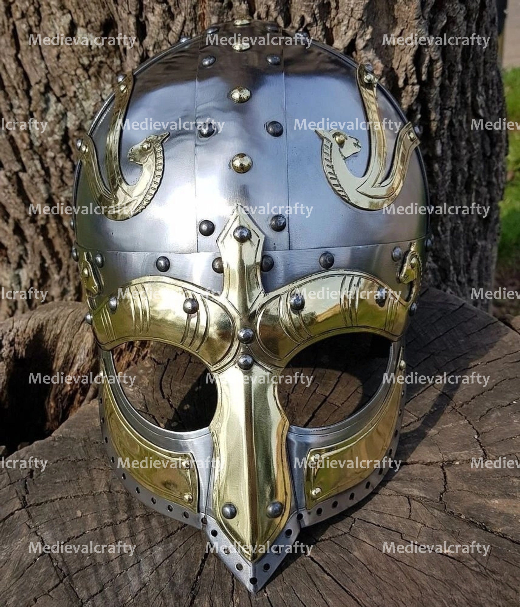18 Gauge Steel Medieval Leifur Viking Helmet Medieval Viking Fences ...