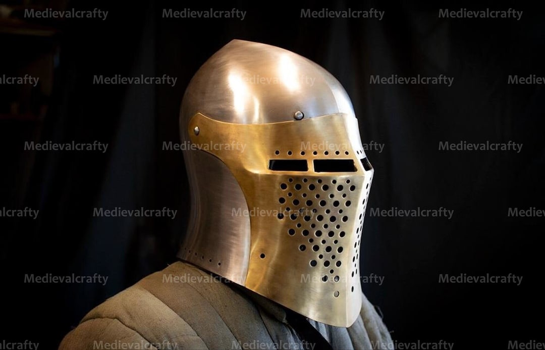 18GA Heavy Medieval Bascinet Griffon Visor Helmet Medieval Armet Closed ...