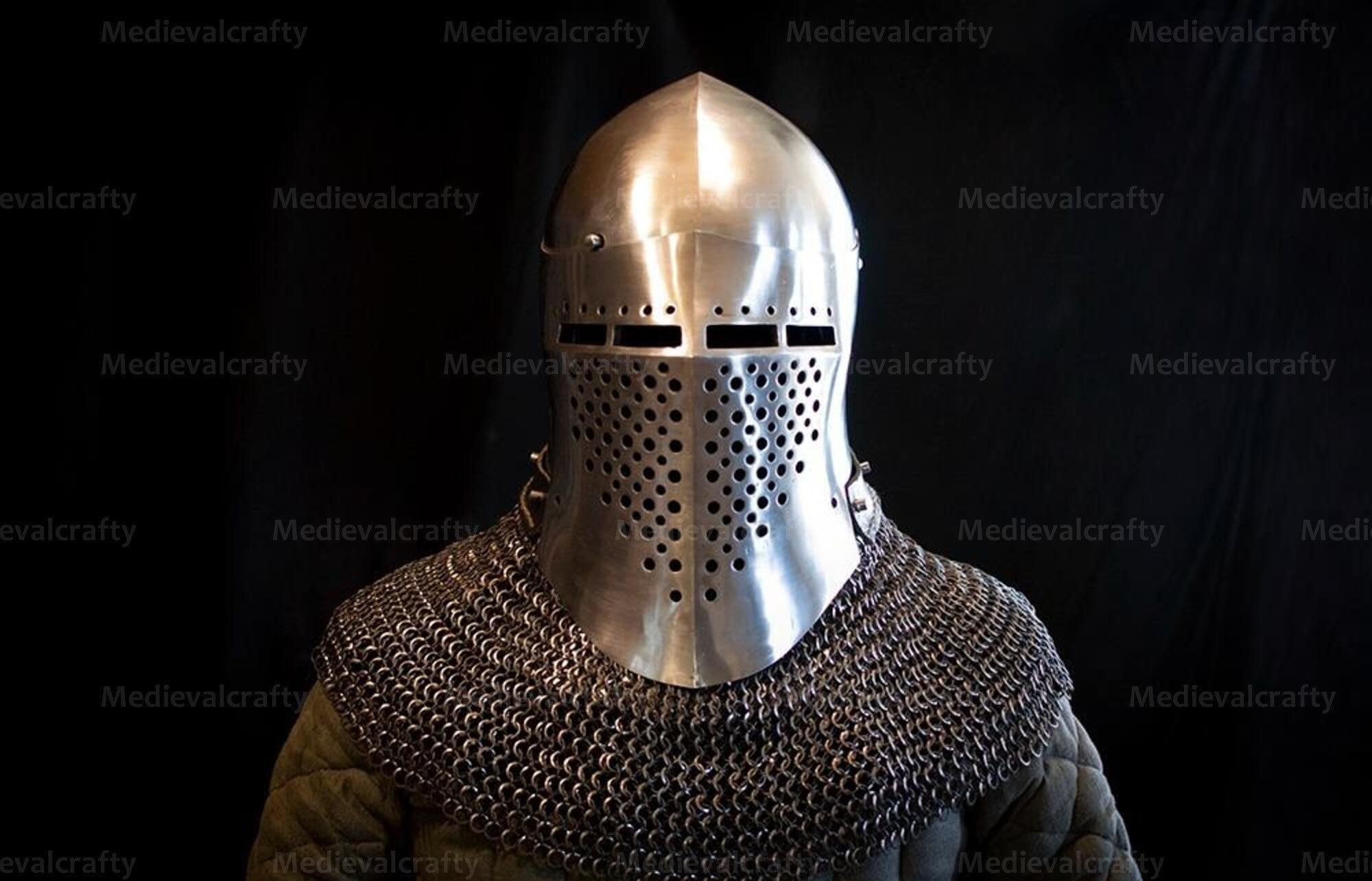 16G Medieval Bascinet Helmet Medieval Griffon Heavy Combat Helmet ...