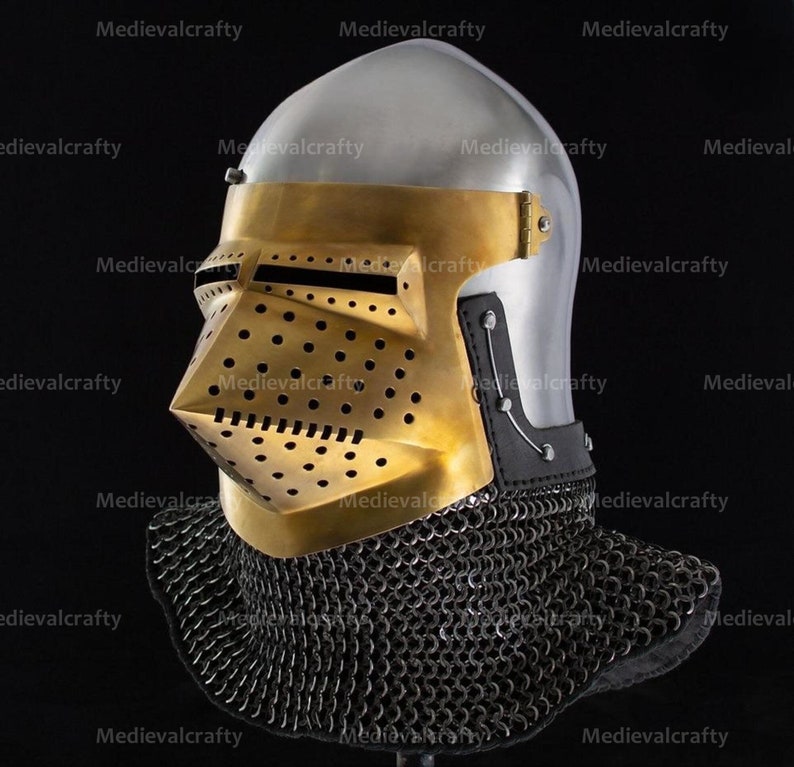 14 Gauge Medieval Klappvisor Helmet Medieval Hunsgugel Marigny Helmet ...