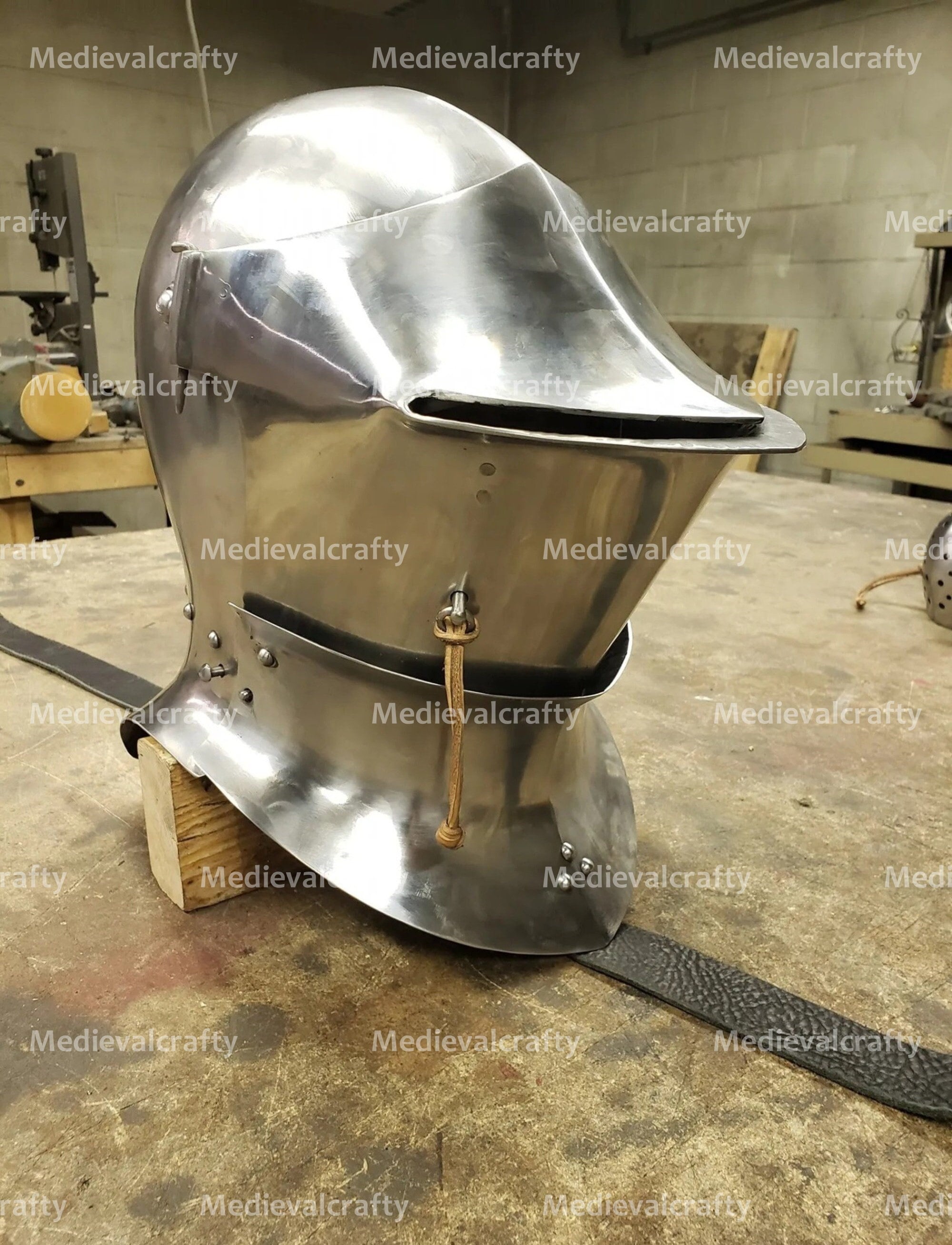 18 Gauge Steel Medieval Great Bacinet Helmet With 3 Visor Medieval Visor Jousting Helmet ...