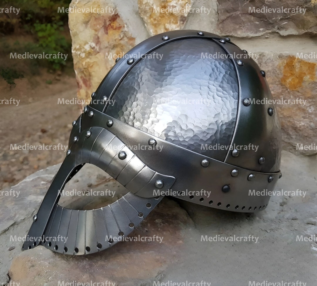 18 Gauge Medieval Viking Helmet Medieval Hammered Work Helmet Viking ...