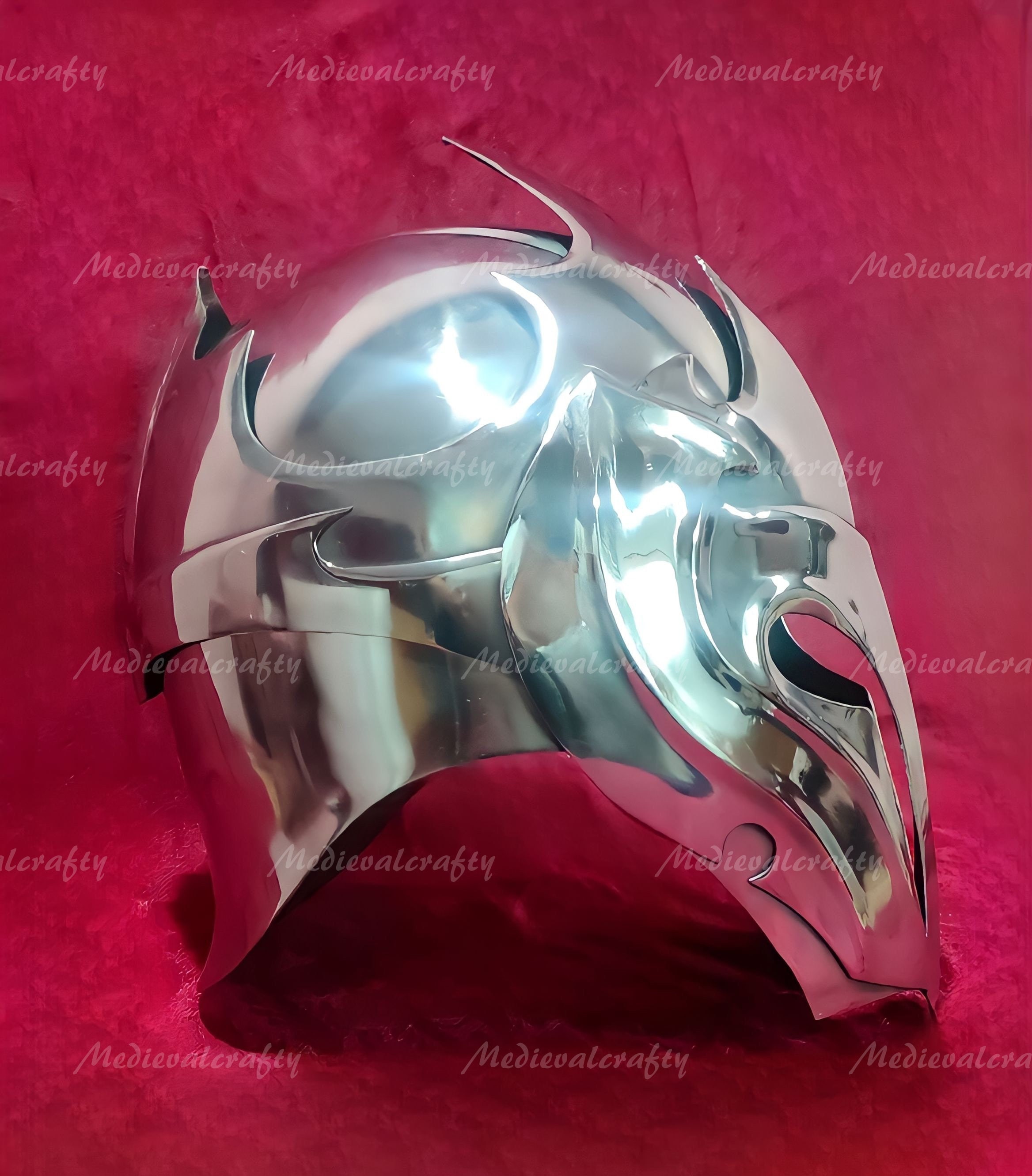 18 Gauge Medieval Polished Mirkwood Elven Guard Helmet Medieval Knight ...