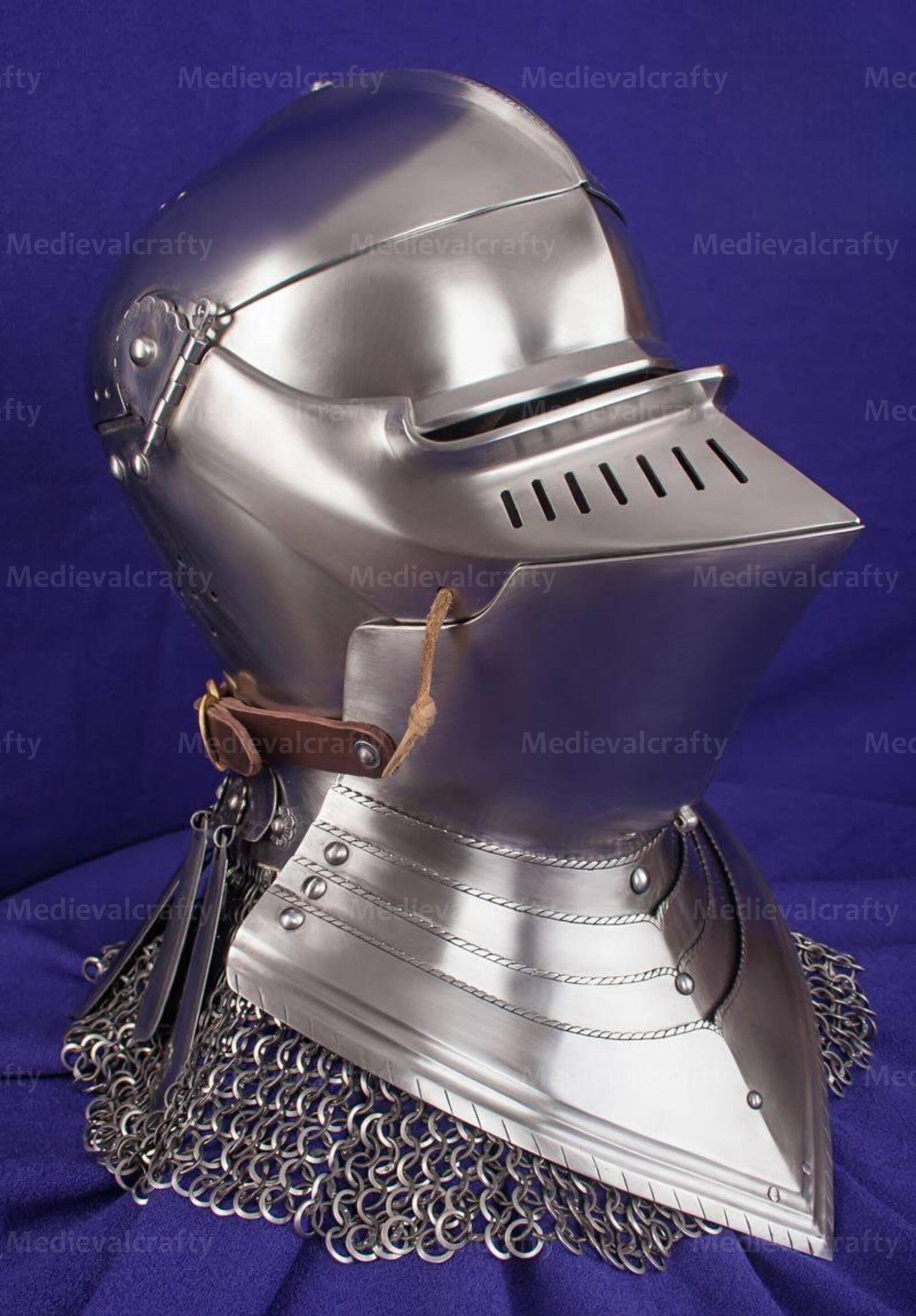 18GA Medieval Bascinet German Helmet Medieval German Salleta Helmet ...