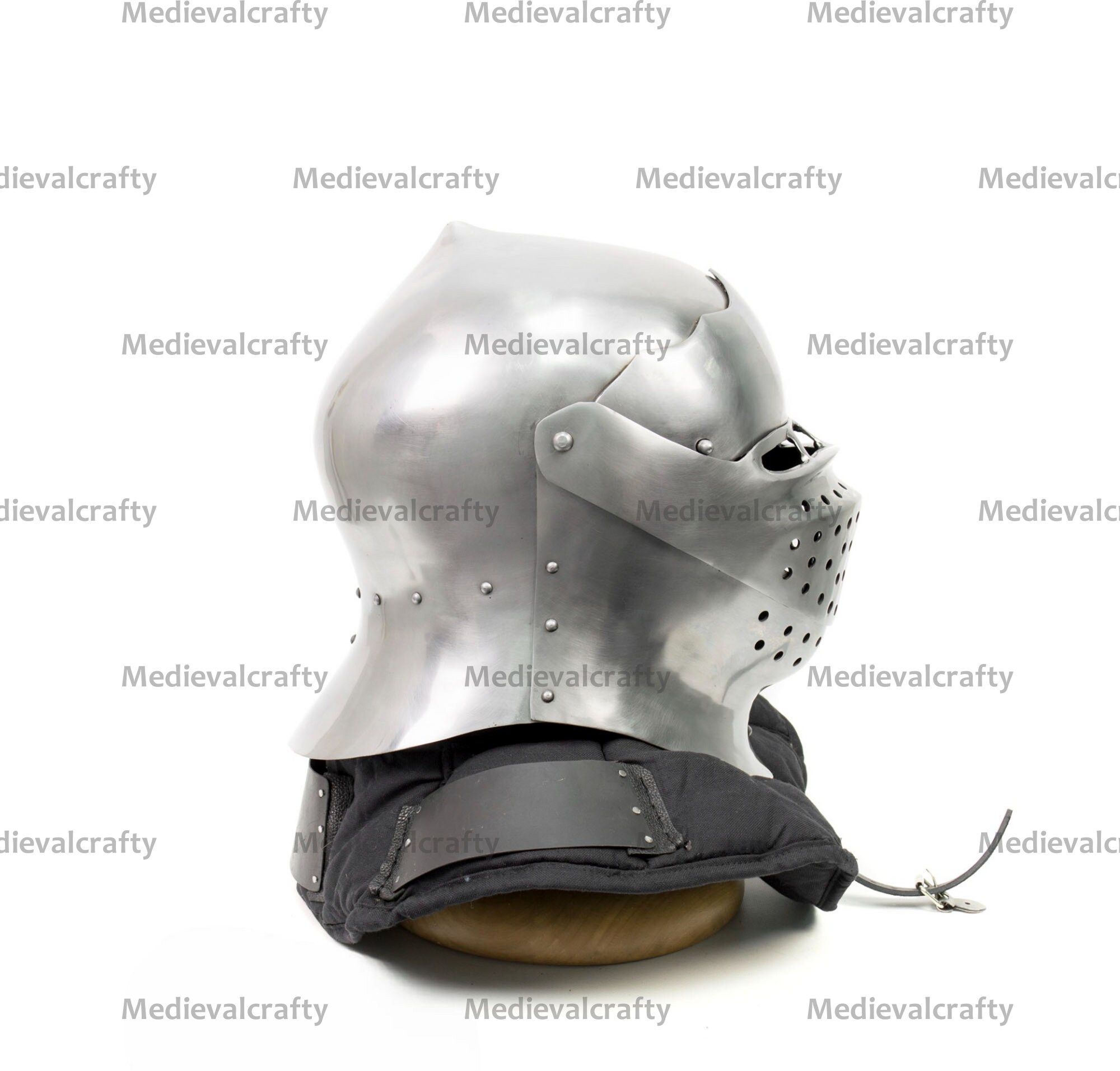 16 Gauge Medieval Functional Battle Combat Helmet Medieval Nurnberg Helmet Medieval Bacinet ...