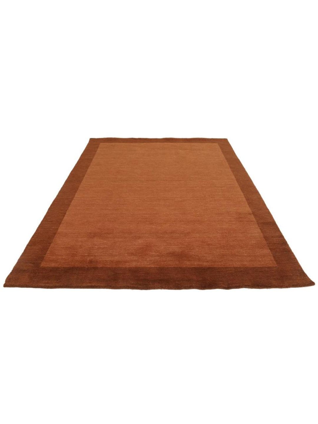 Handloom Frame Rug rust Color Wool Rug Handwoven, Pure Hand Knotted ...