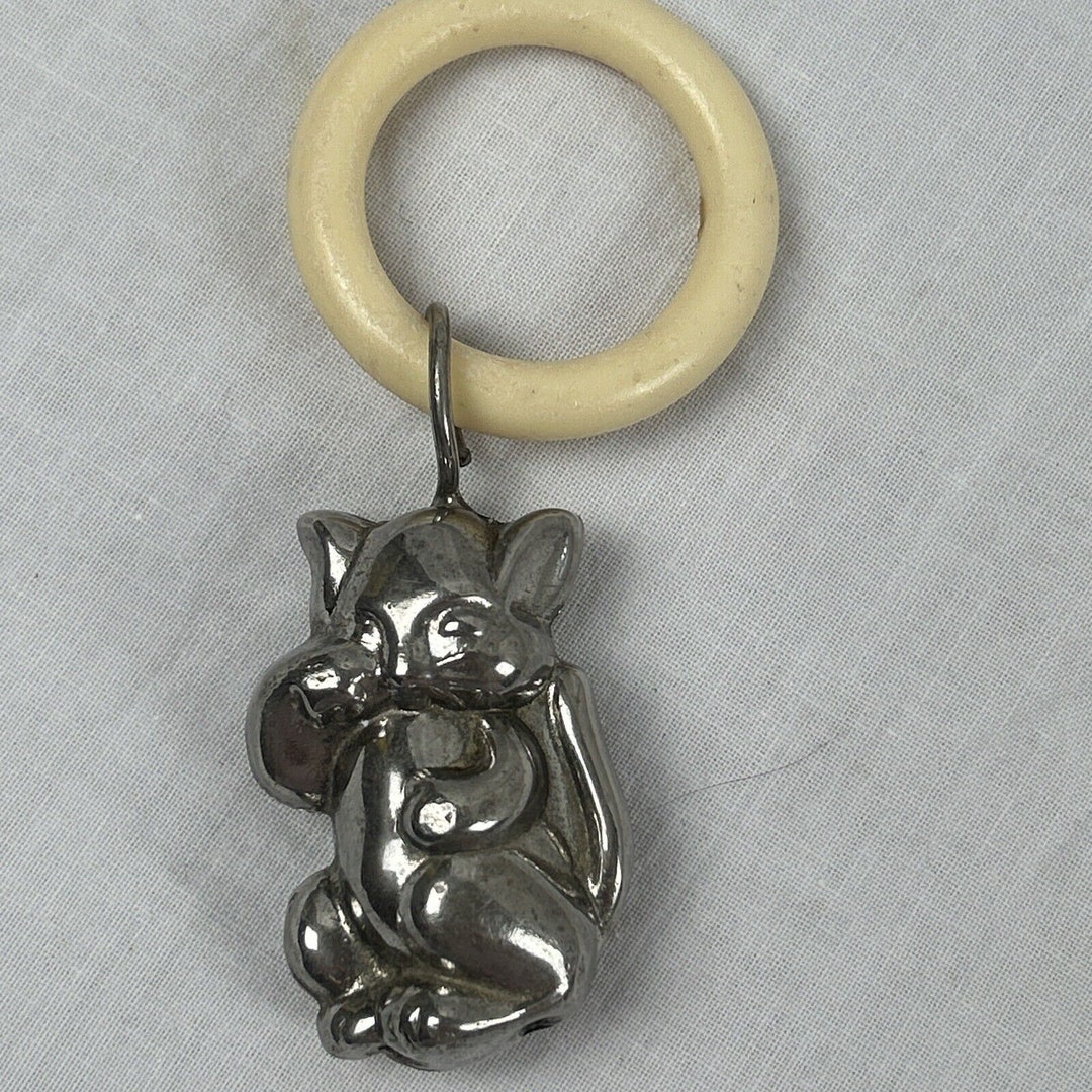 Vintage Hollow Cat Baby Rattle and Teether Ring / Nursery - Etsy Australia