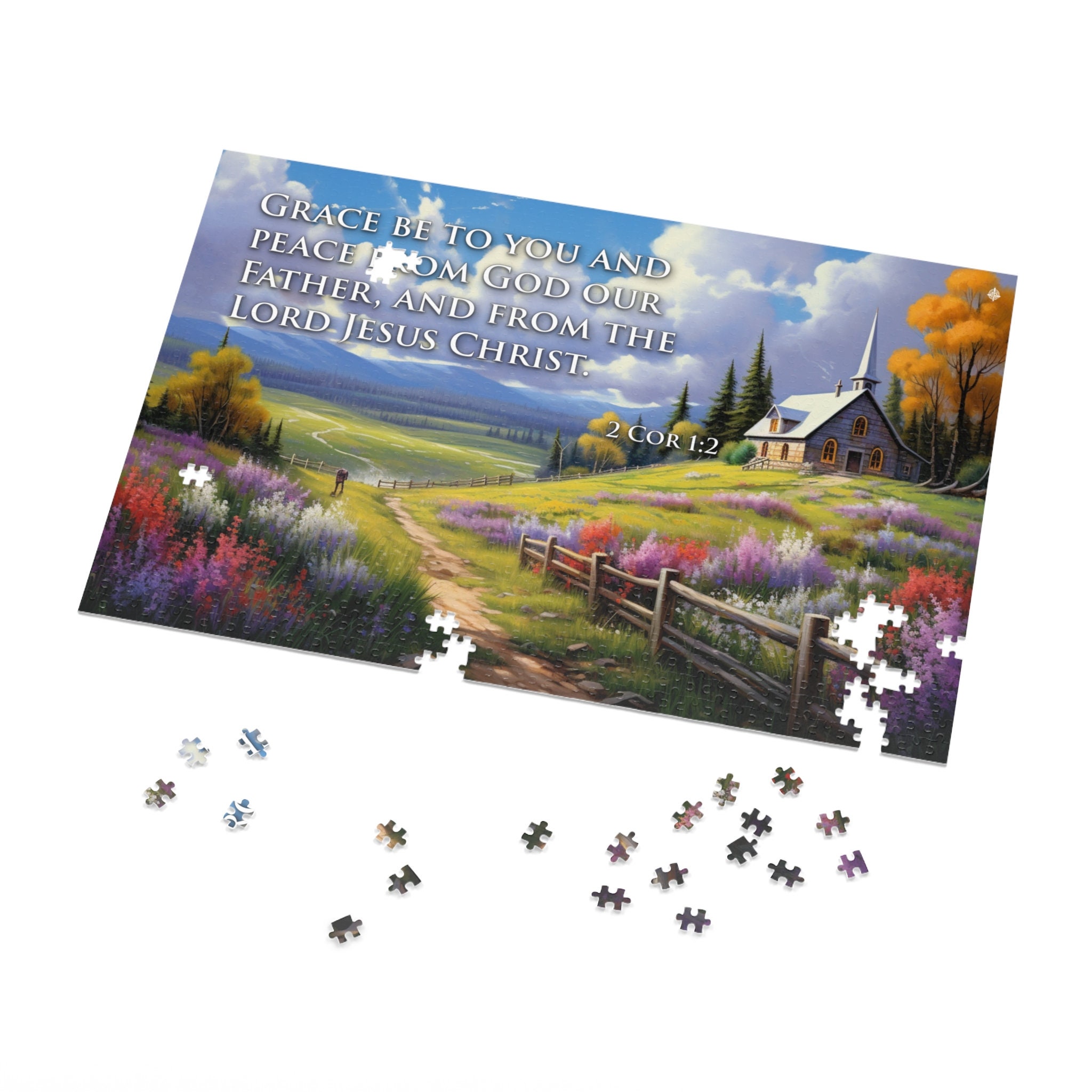 Bible Verse Jigsaw Puzzle Colorful Spring Meadow 2nd Corinthians 500 ...