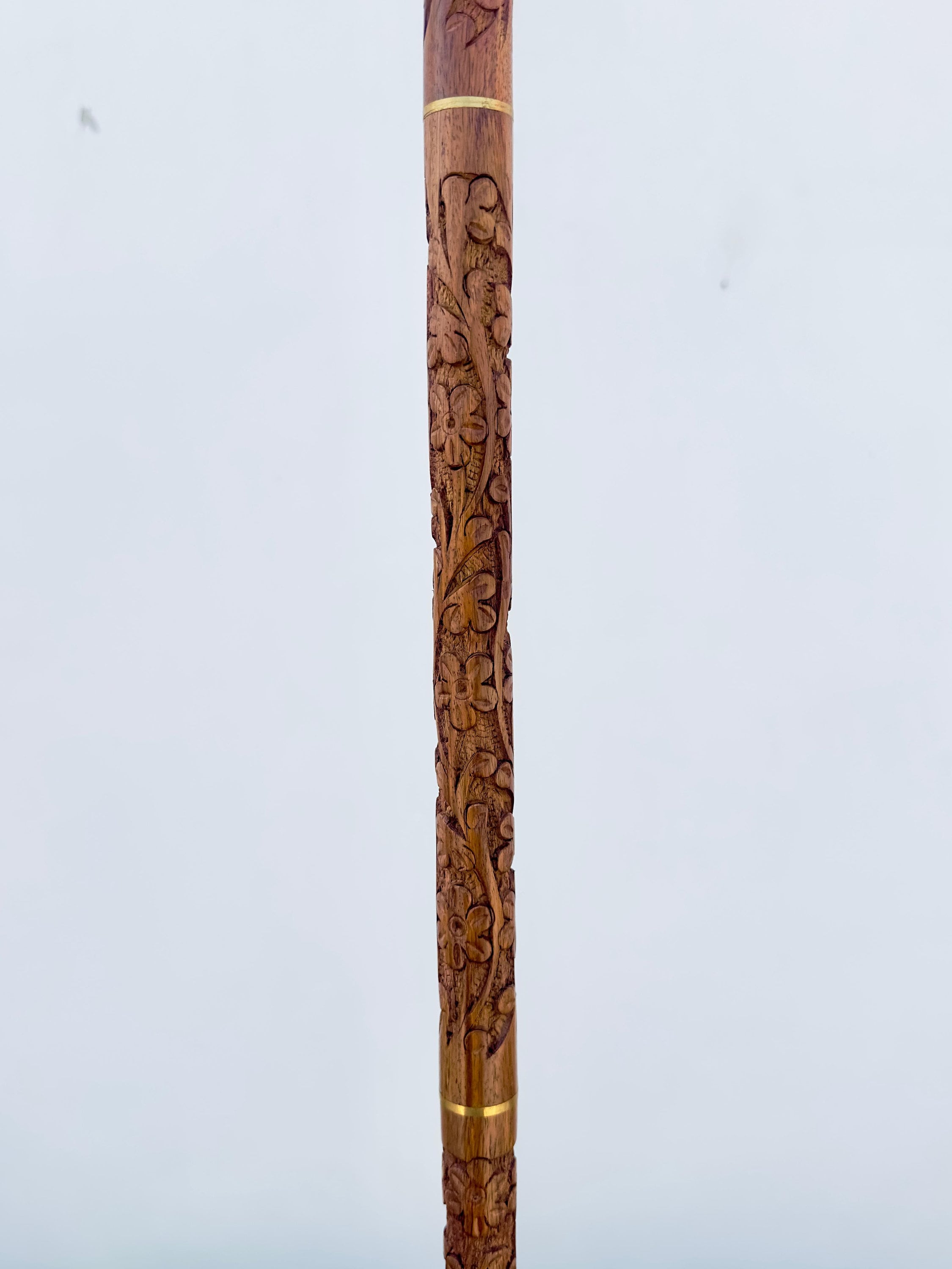 Victorian Flower Engraved Walking Stick, Royal Head Handle Special ...