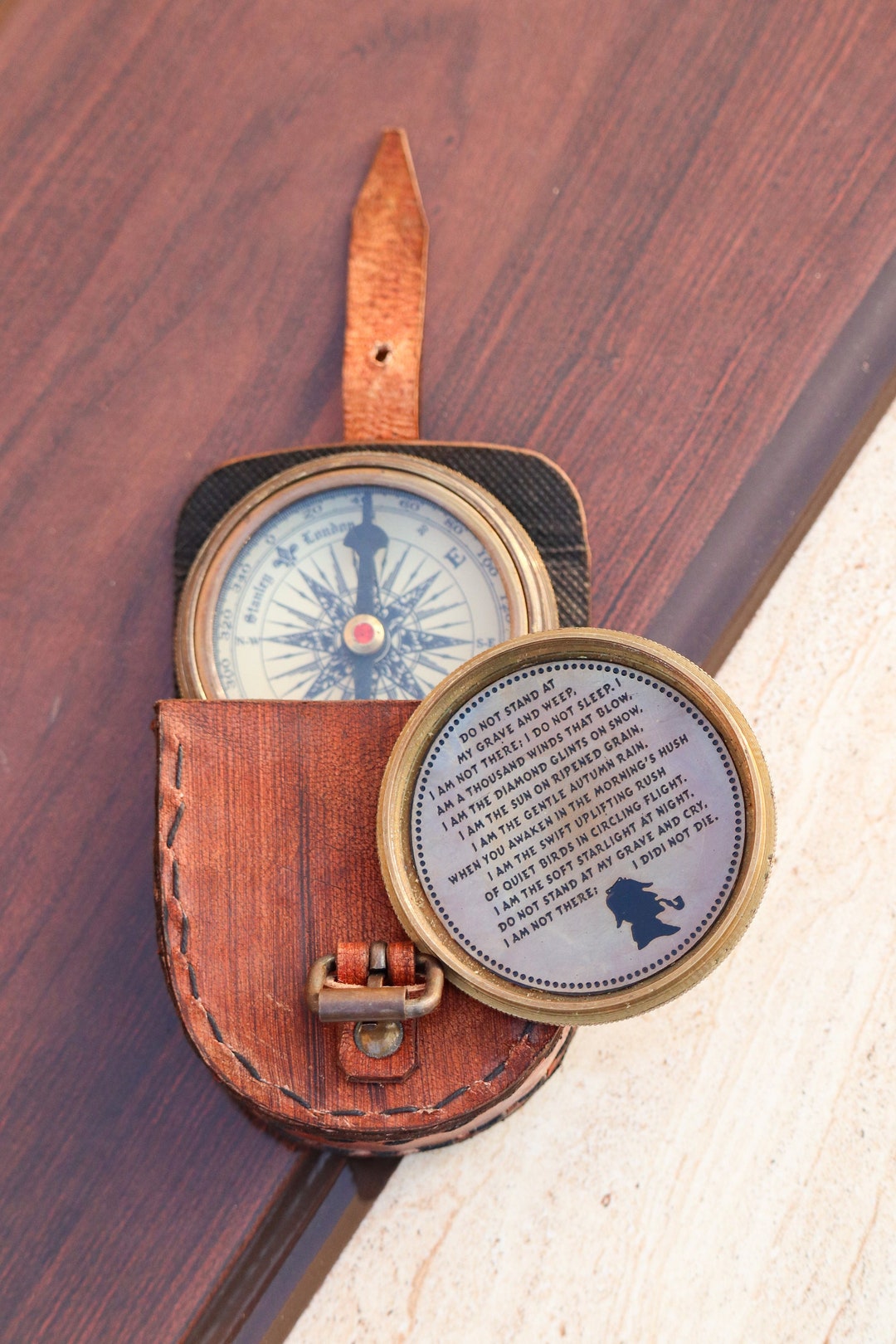 Vintage Brass Poem Compass Antique Maritime Poem Compass Hand Crafted ...