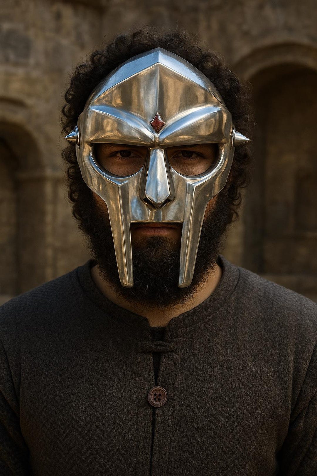 MF Doom Mask, Mad Villain Gladiator Steel Face Mask, Handmade Face ...