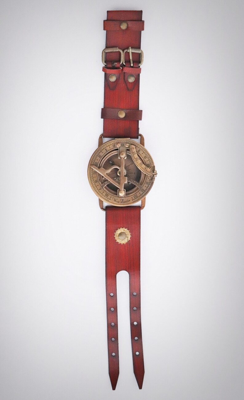 Personalized Hand Watch Compass, Men's Bracelet Leather Compass Watch ...