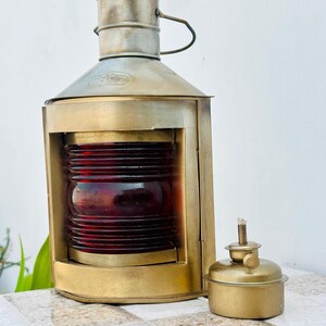 Nautical Brass Oil Lantern, Maritime Brass Port Light, Collectible Ship ...