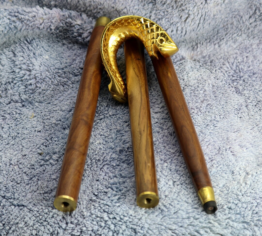 Brass Gold Antique Cobra Head Walking Stick Cane, Brass Cobra Snake ...
