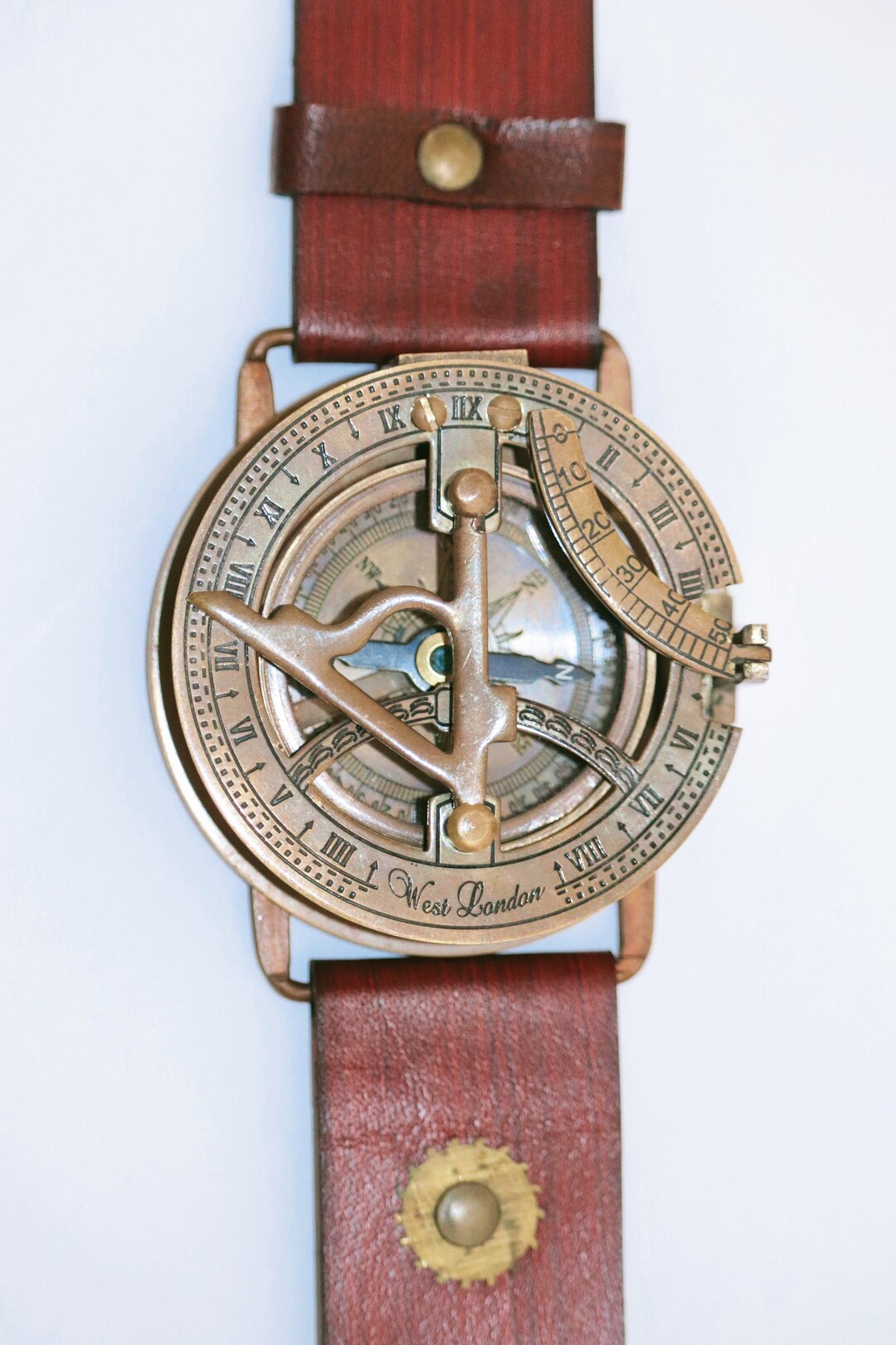 Personalized Hand Watch Compass, Men's Bracelet Leather Compass Watch ...
