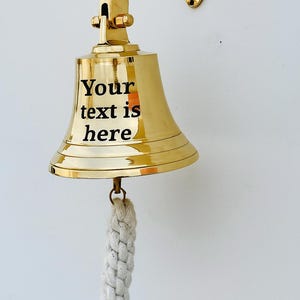 Personalized Brass Bell, Handcrafted Bell, Engraved School Wall Hanging ...