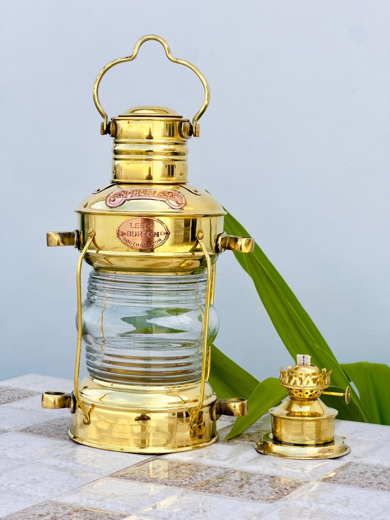 Handmade Vintage Style Burner Lantern, Brass Ship Lantern, Marine Oil ...
