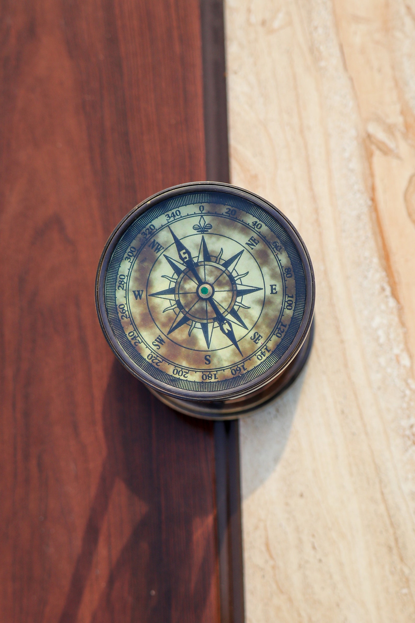 Vintage Brass Sand Timer With Compass || Antique Maritime Hourglass ...
