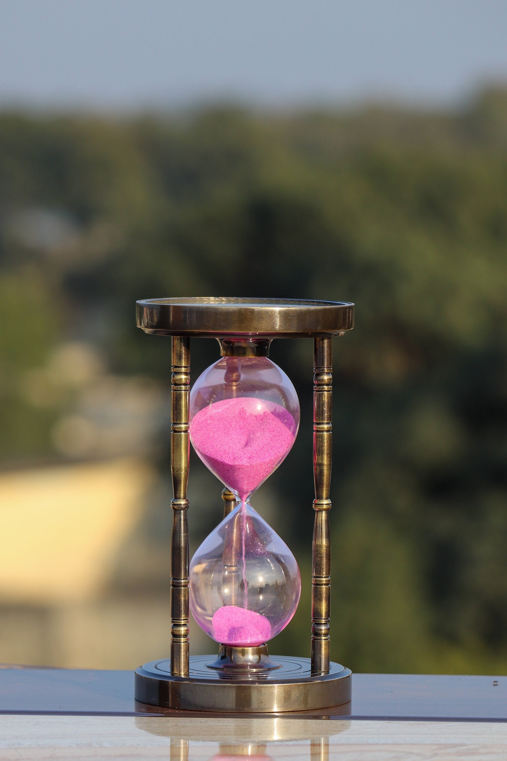 Vintage Brass Sand Timer With Compass || Antique Maritime Hourglass ...