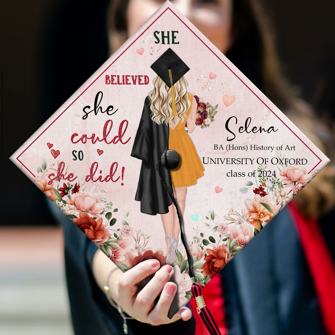Personalized Graduation Cap With Custom Cap Topper, Graduation Gifts ...