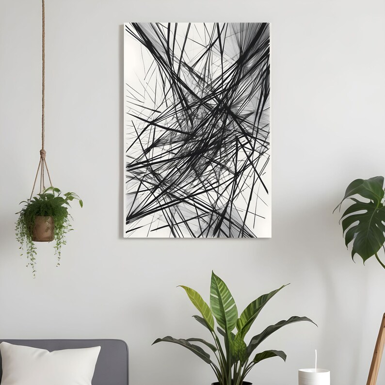 Modern Minimalist Wall Art Set of 3, Abstract Bedroom Living Room Decor ...