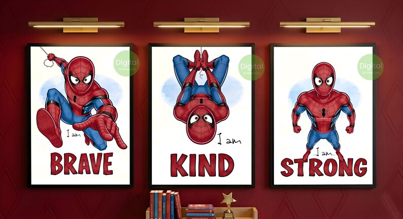 Spider Man Wall Art, Set of 3 Prints, Spider Man Prints for Boys ...