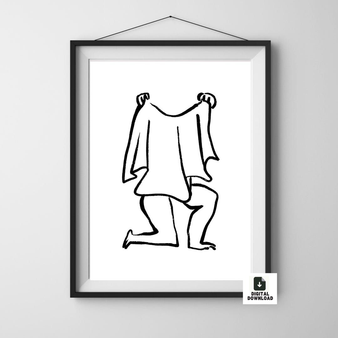 Secret Inside Line Art, One Line Drawing Print Wall Hanging, Printable ...