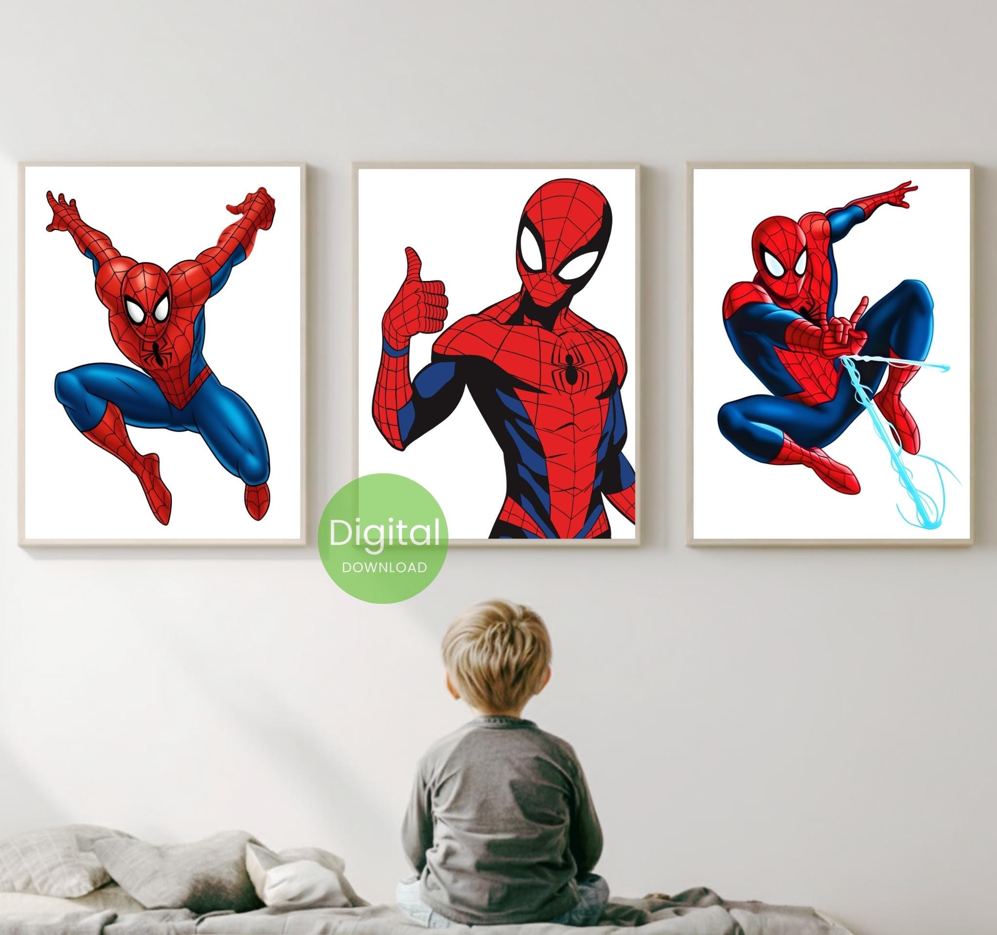 Spider Man Wall Art, Set of 3 Prints, Spider Man Prints for Little Boys ...