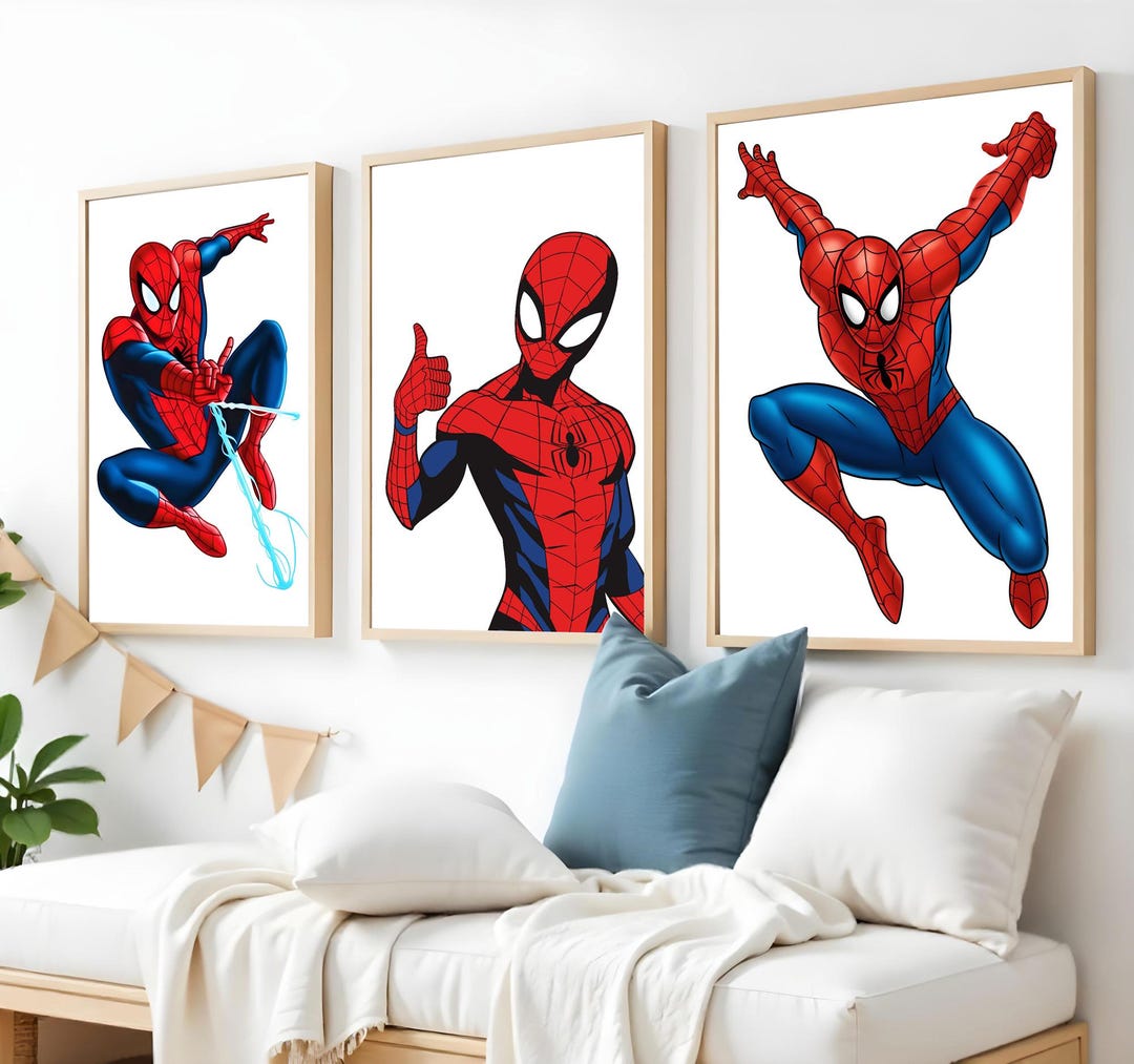 Spider Man Wall Art, Set of 3 Prints, Spider Man Prints for Little Boys ...