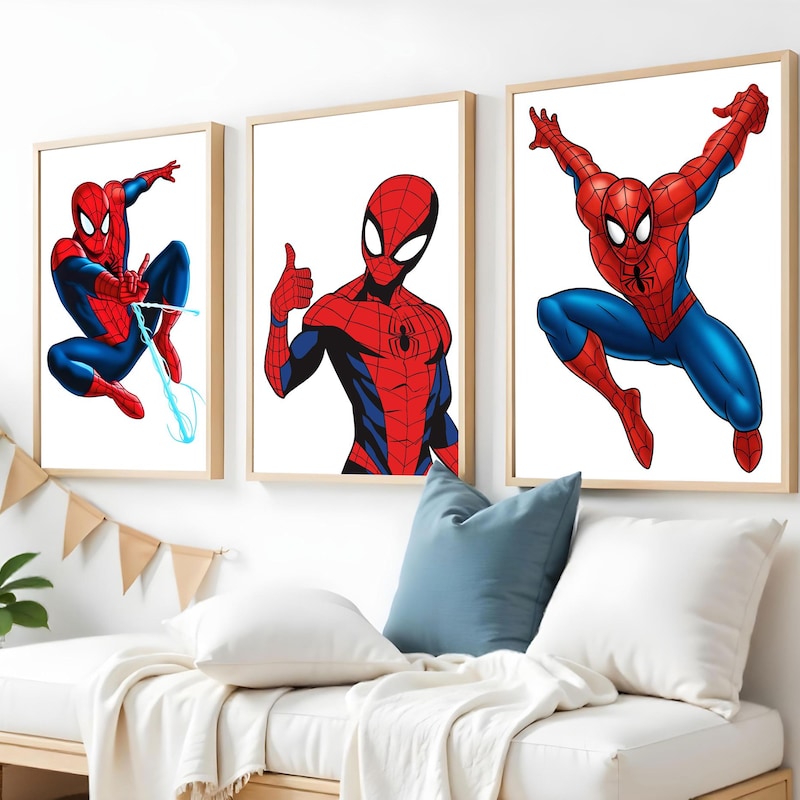 Spider Man Canvas Wall - Etsy