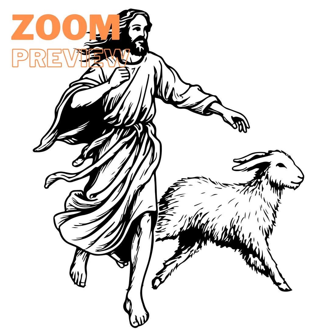 Jesus Running With A Lamb Modern Christian Art, Jesus Portrait Art ...