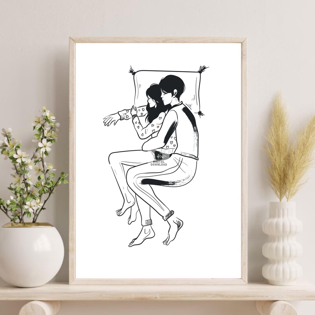 Couple Sleeping Printable Wall Art Wall Decor Digital Download - Etsy