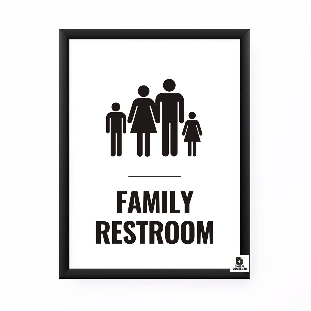 Family Restroom Toilet Bathroom Sign Print Printable Instant Digital ...