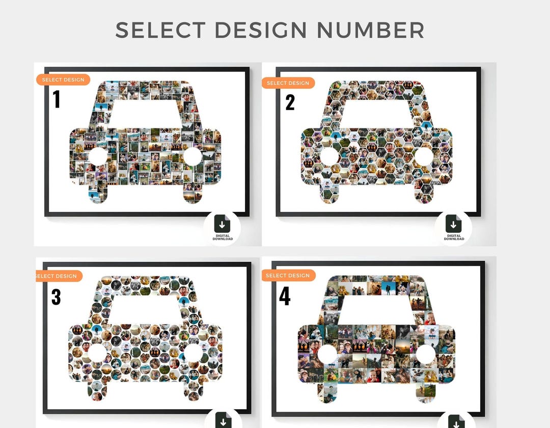 Car Photo Collage Multiple Photos, Custom Collage, Picture Personalized ...