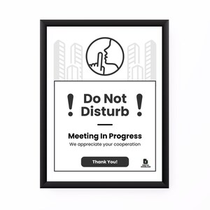 Do Not Disturb Meeting in Progress Sign Printable Instant Digital ...