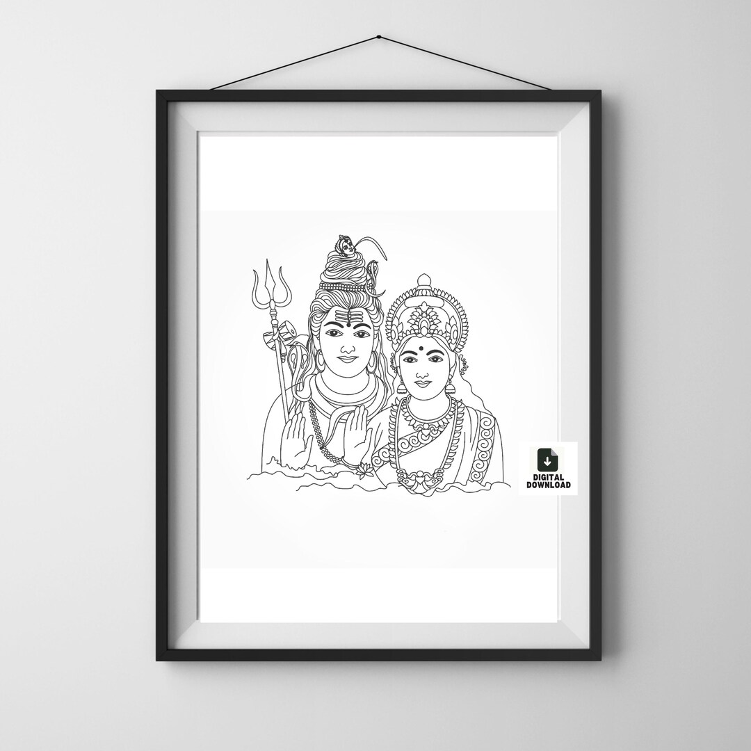 Lord Shiv Parvati Hindu Goddess, Love Printable Wall Art Home Decor ...