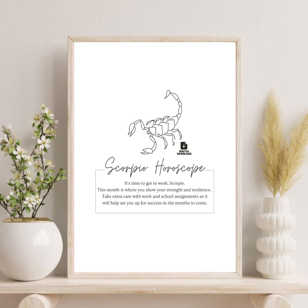Scorpio Zodiac Sign Wall Art | Poster Digital Download | Astrology ...