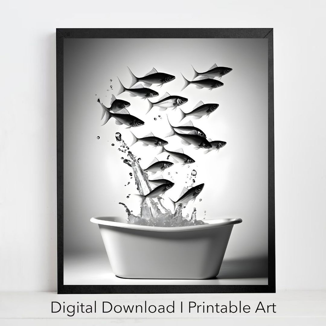 Flying Fish in Tub Printable Wall Art, Flying Fish Photo, Flying Fish ...